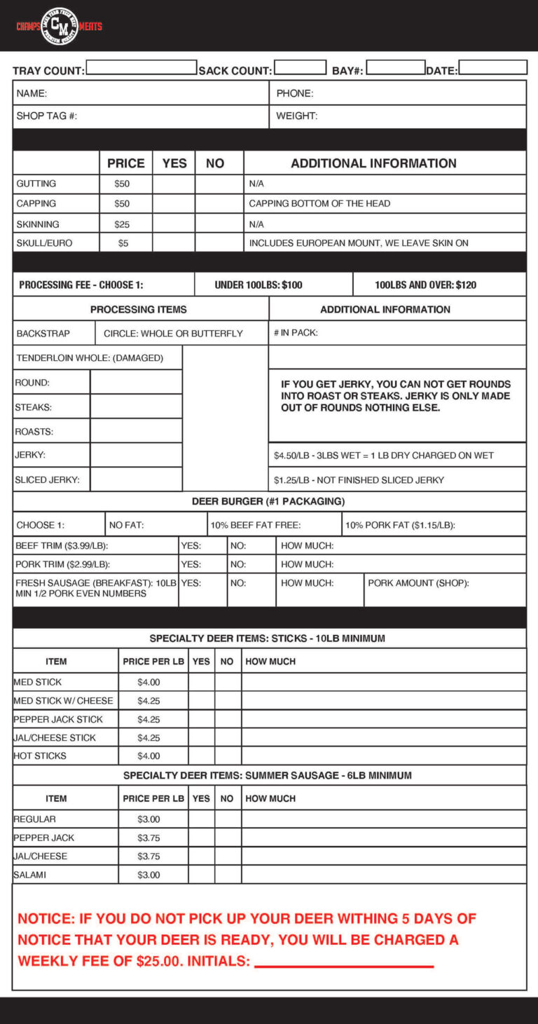 Wild Game Processing - 24/7 Wild Game Processing